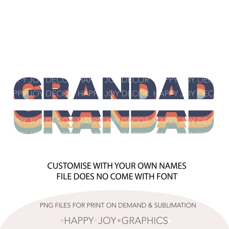 Customizable Grandad PNG Templates Custom Png Design Fathers - Etsy