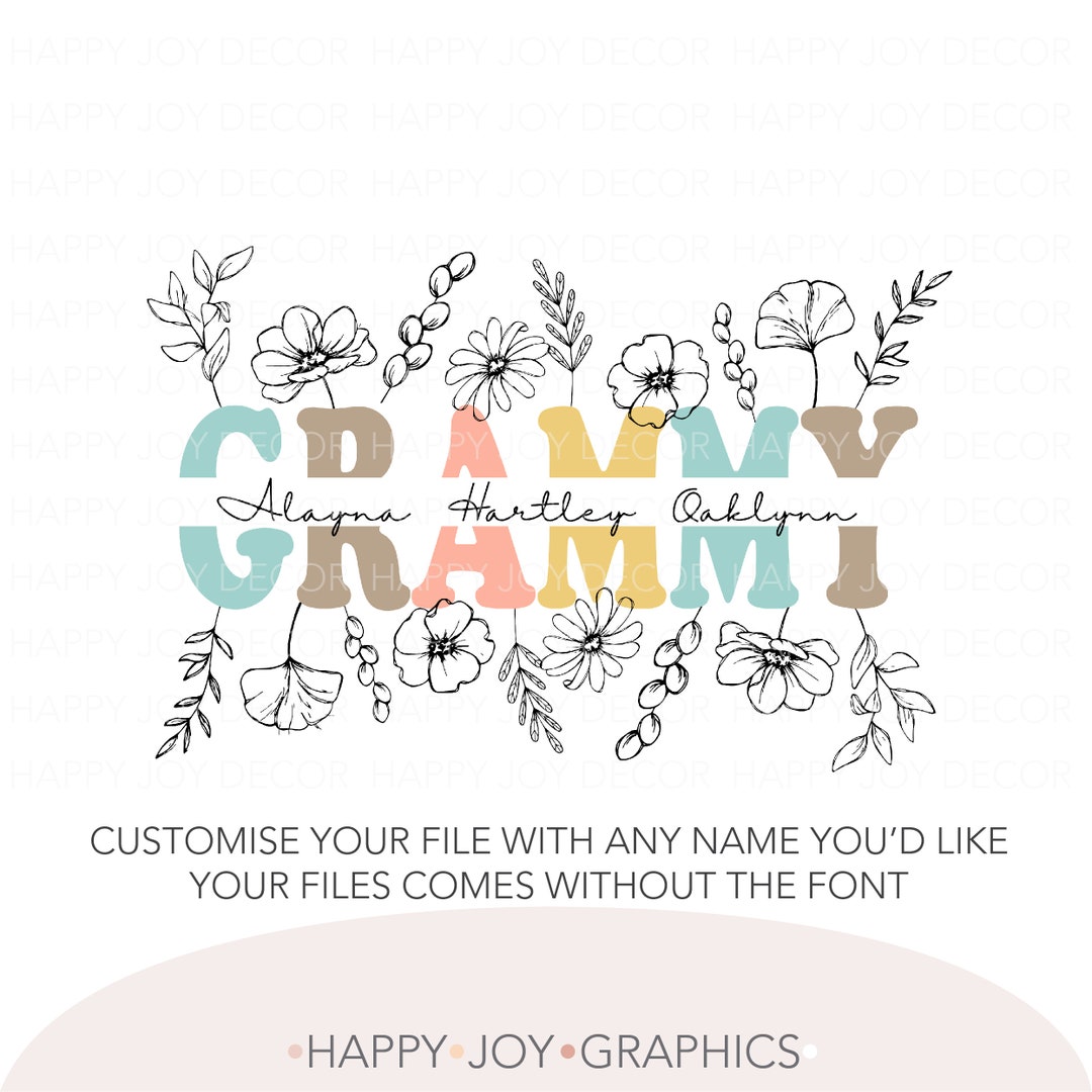 Customizable Grammy PNG Templates Grammy Floral Line Art Grammy Shirt ...