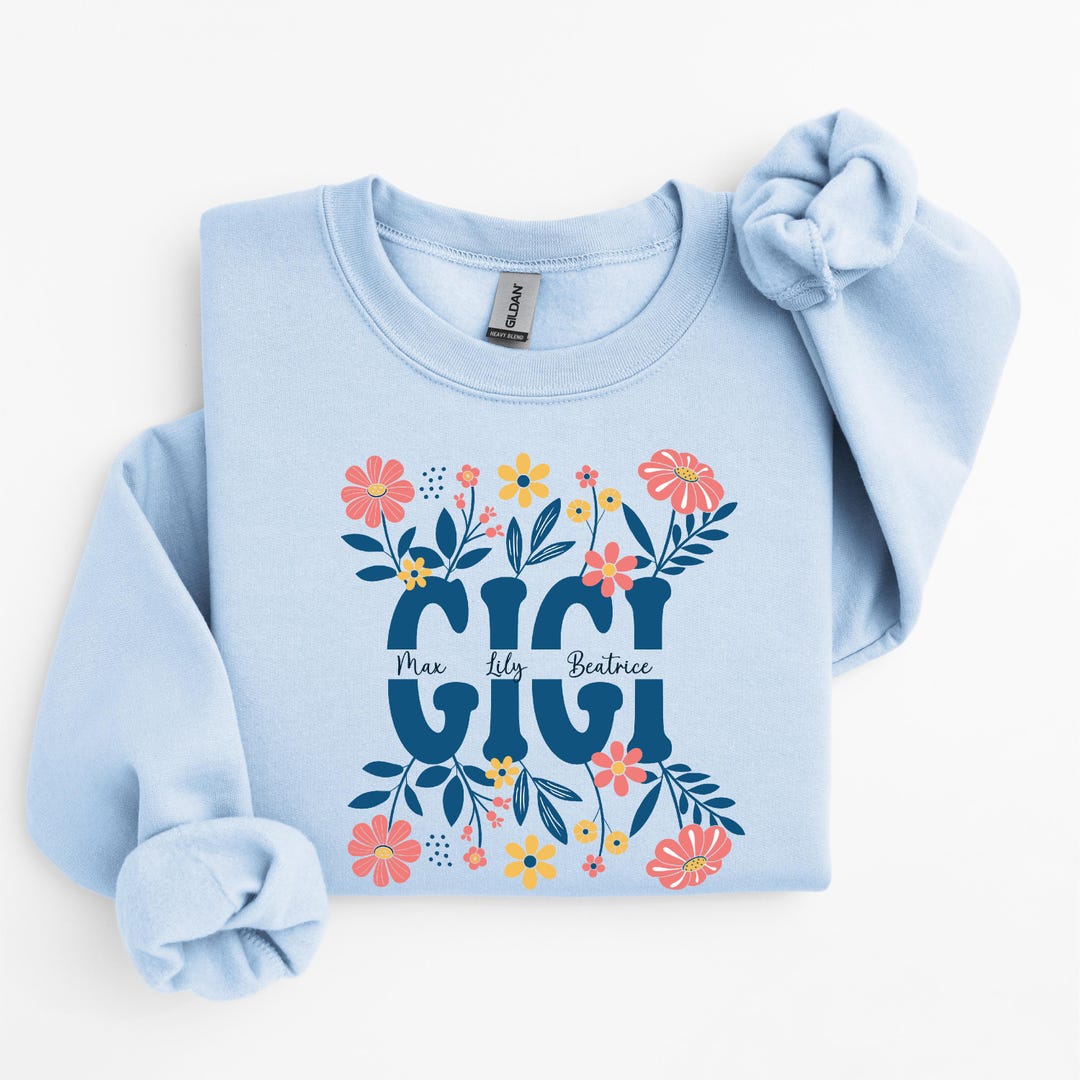 Custom Gigi Blue Danish Floral Png Template for Grandkids Names ...