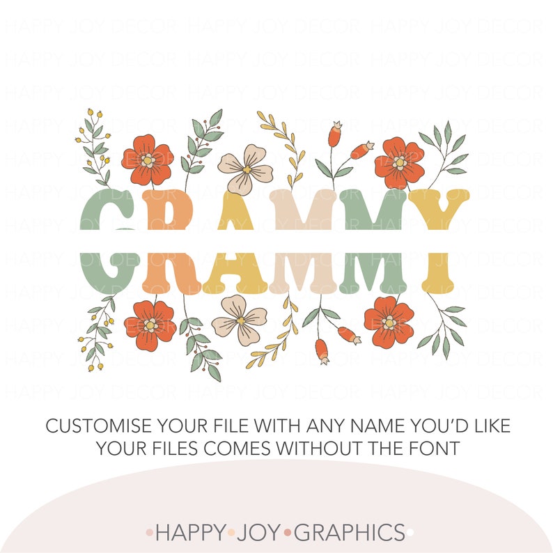 Customizable Grammy PNG Templates Grammy Fall Floral Png Grammy ...