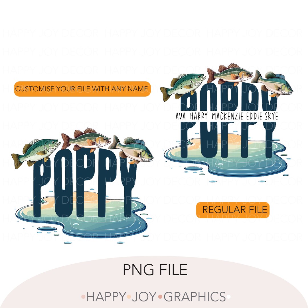 Customizable Poppy Png Bass Fishing Png Custom Poppy Split Name Png ...