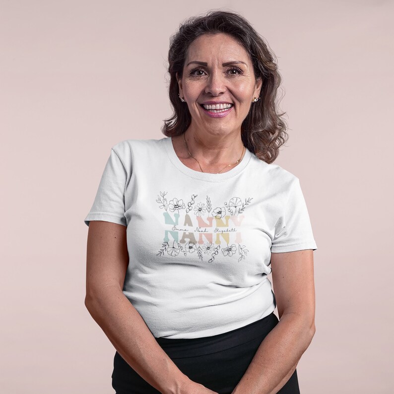 Customizable Nanny Floral PNG Templates Nanny Floral Line Art - Etsy