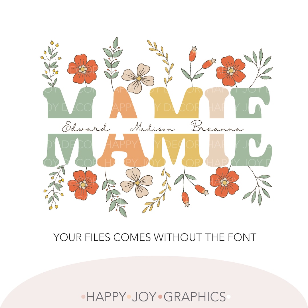 Customizable Mamie PNG Templates Mamie Fall Floral Png Mamie ...