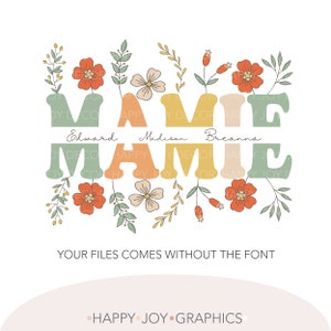 Customizable Mamie PNG Templates Mamie Fall Floral Png Mamie ...