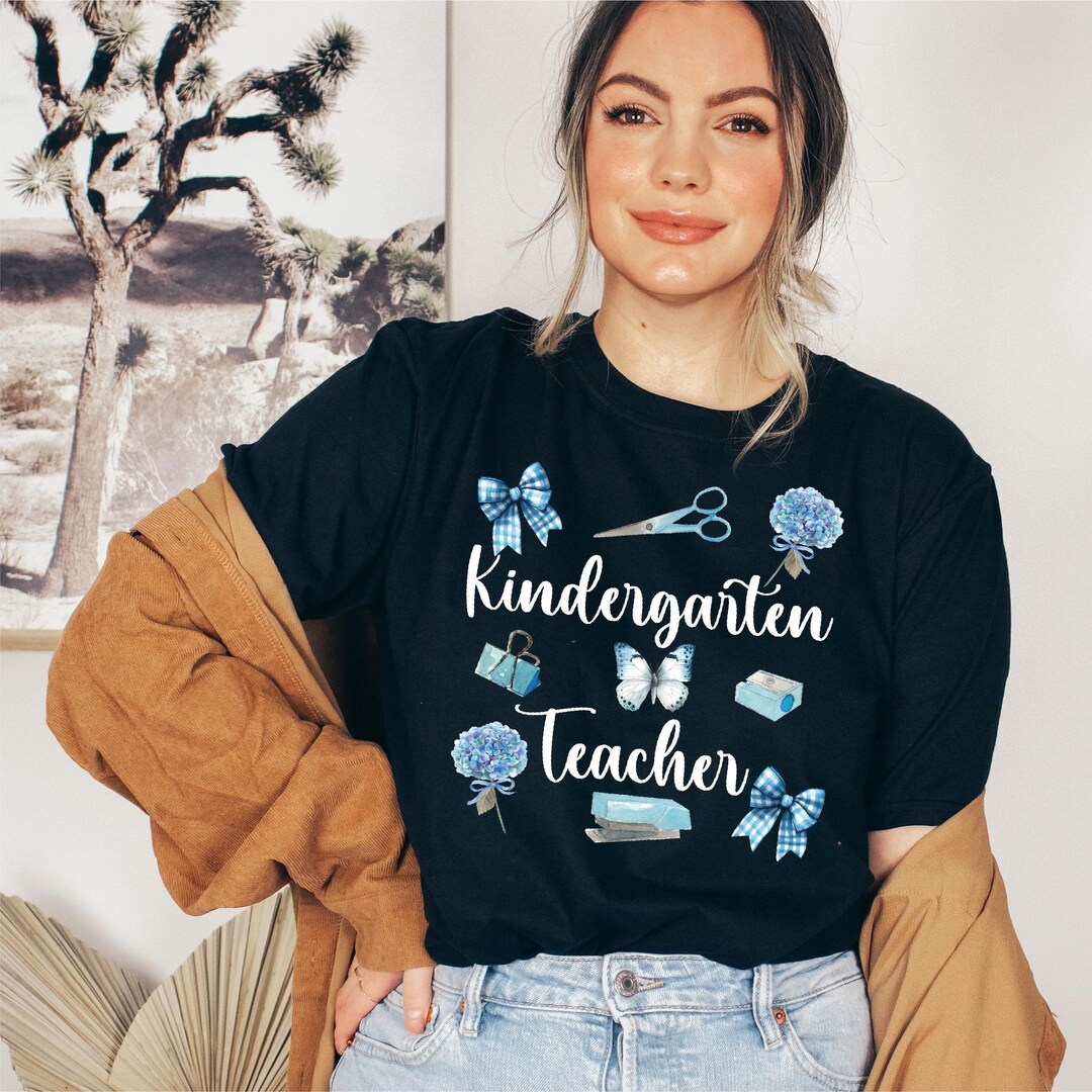 Kindergarten Teacher Png Teacher Coquette Pre K Teacher Blue Gingham ...
