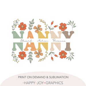 Customizable Nanny PNG Templates, Nanny Fall Floral Png, Nanny ...