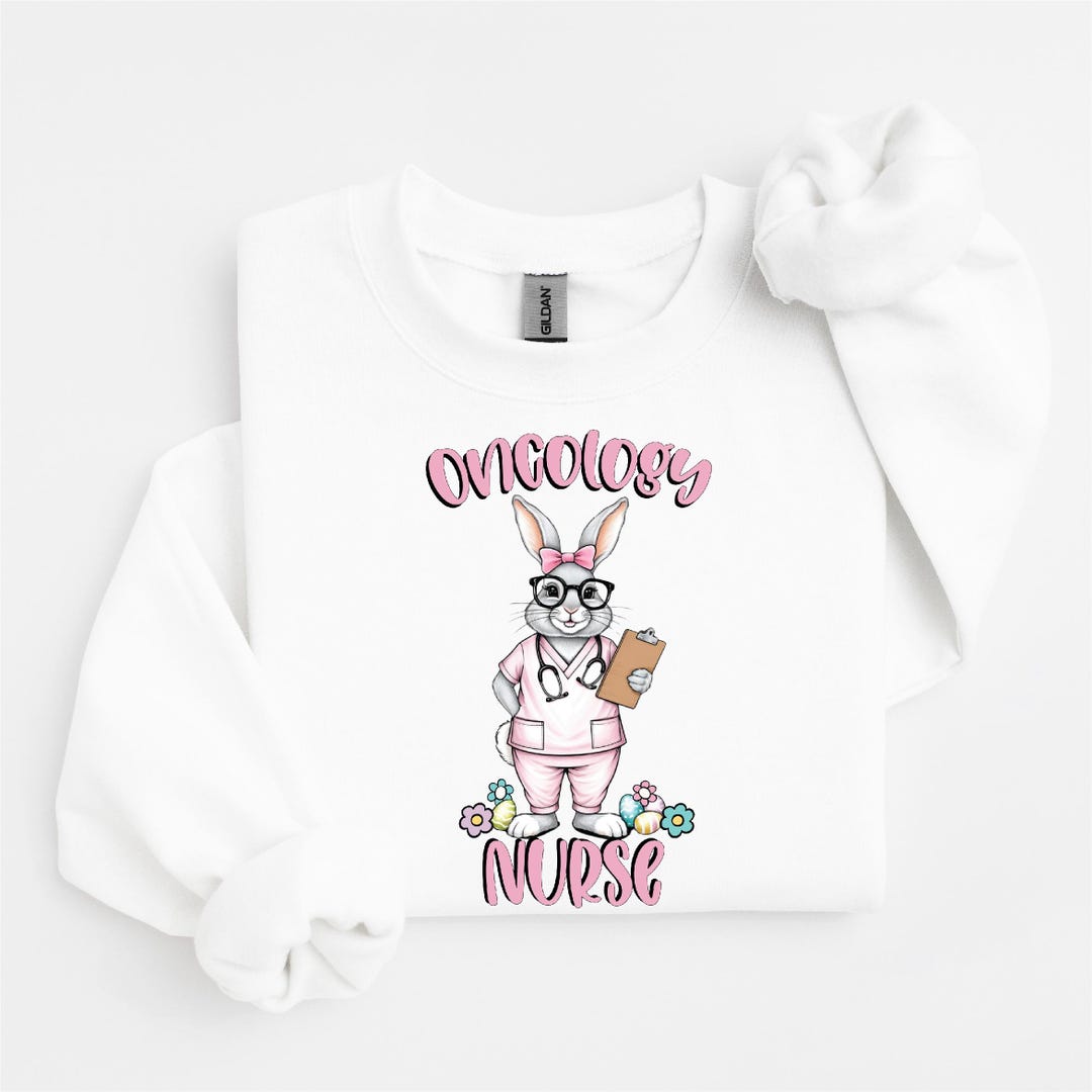 Oncology Easter Bunny Nurse Png Oncology Nurse Shirt Cancer Awareness ...