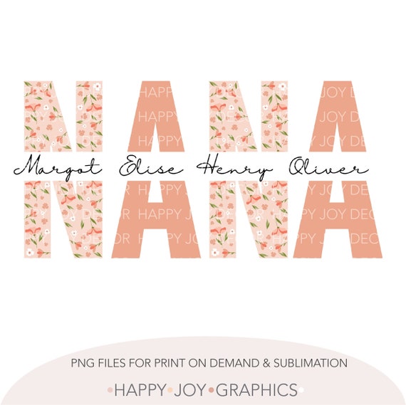 Customizable Nana Png Template Custom Png Design Floral Nana - Etsy