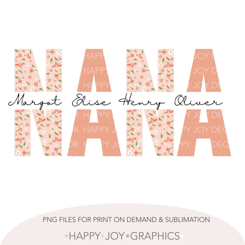 Customizable Nana Png Template Custom Png Design Floral Nana - Etsy