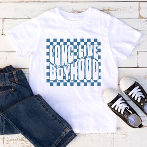 Long Live Boyhood Svg Toddler Boy Svg Retro Wavy Text Svg Checkered Svg ...