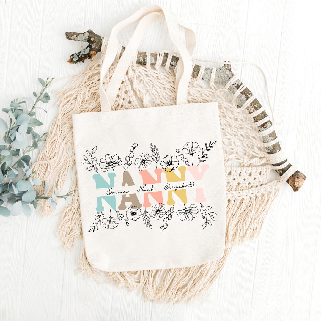 Customizable Nanny Floral PNG Templates, Nanny Floral Line Art Boho ...