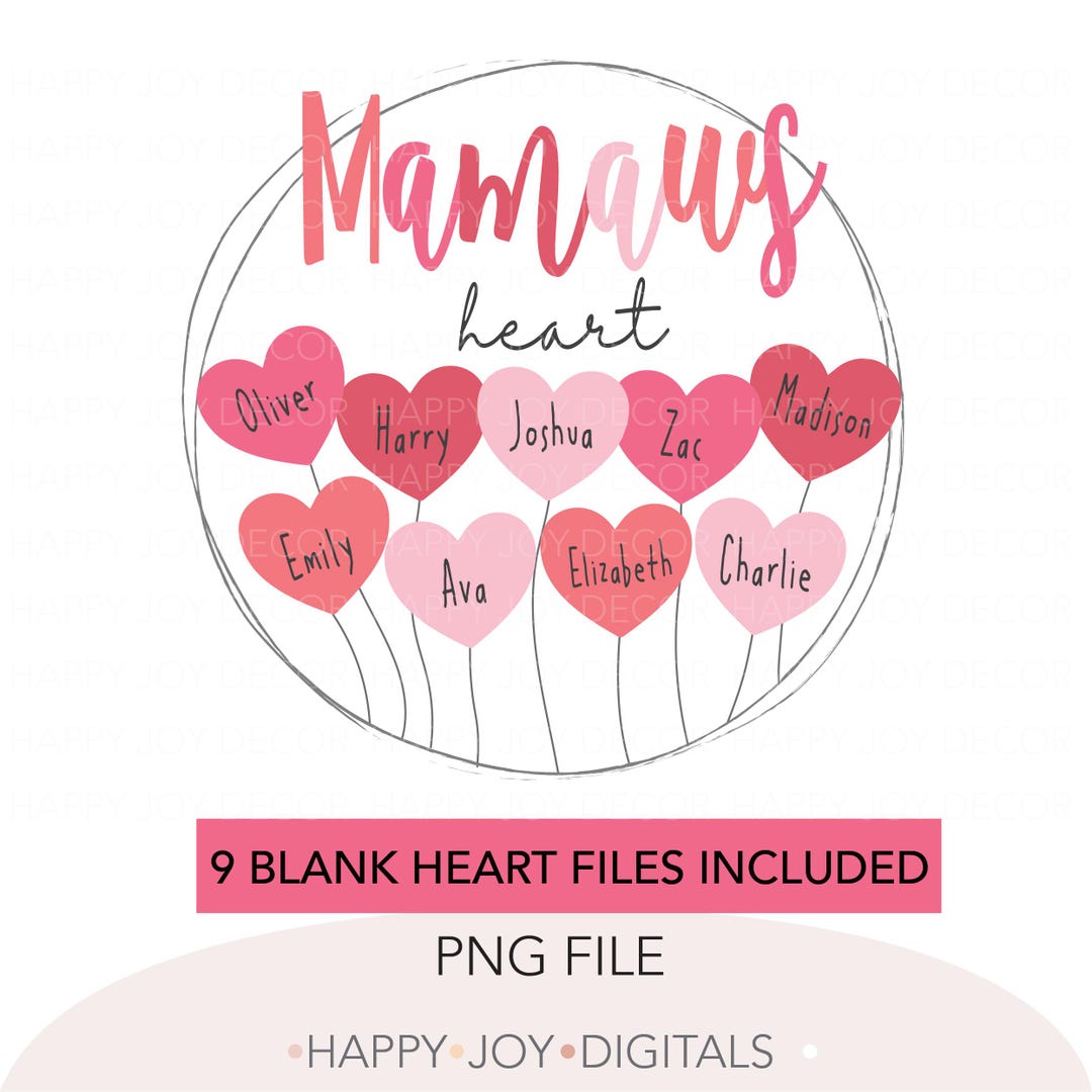 Custom Mamaw With Grandkids Name Png Mamaw Valentine Personalised ...