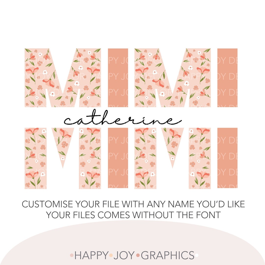 Customizable Mimi PNG Templates, Peach Ditsy Daisy Floral Mimi Png ...