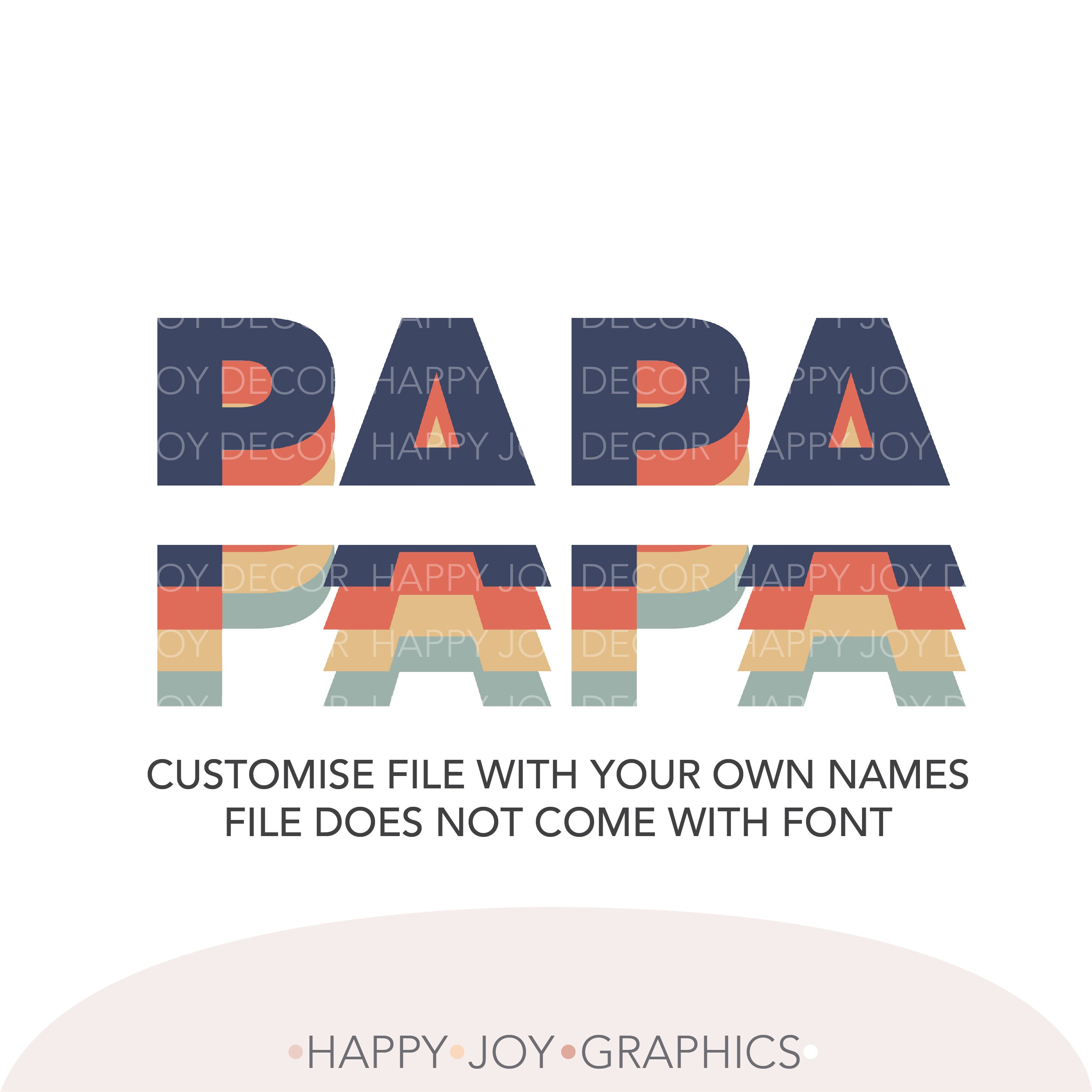 Customizable Papa PNG Template Custom Png Design Fathers Day - Etsy