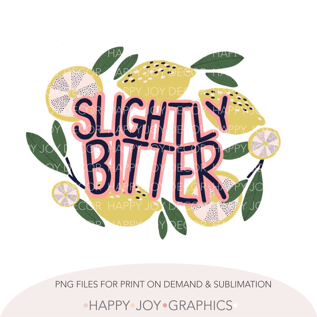 Slightly Bitter Lemon PNG Sublimation Design, Yellow Lemon Fruit PNG ...