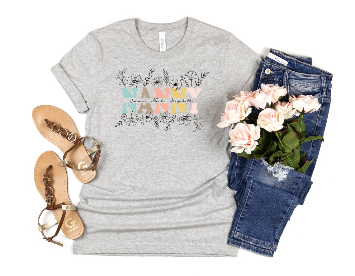 Customizable Nanny Floral PNG Templates Nanny Floral Line Art - Etsy
