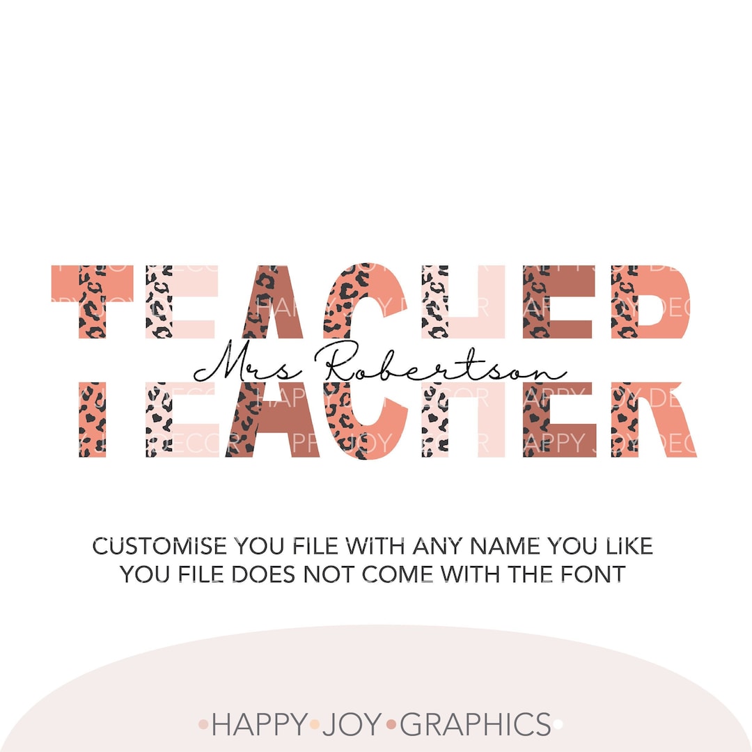 Customizable Teacher Png Template, Custom Split Teacher Name Png ...