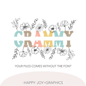 Customizable Grammy PNG Templates Grammy Floral Line Art Grammy Shirt ...