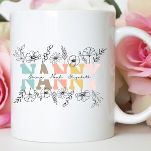 Customizable Nanny Floral PNG Templates, Nanny Floral Line Art Boho ...