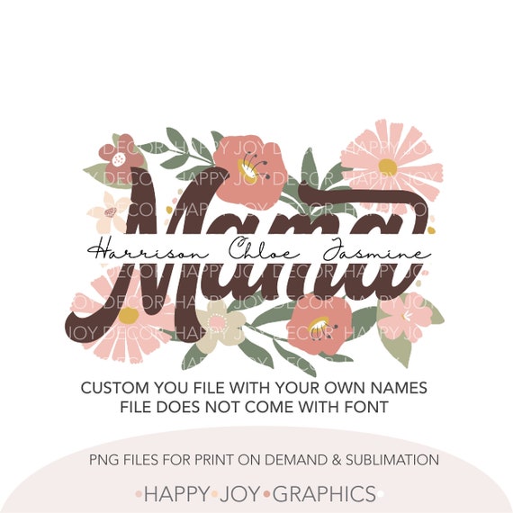 Customizable Mama PNG Templates Custom Mama Name Png | Etsy