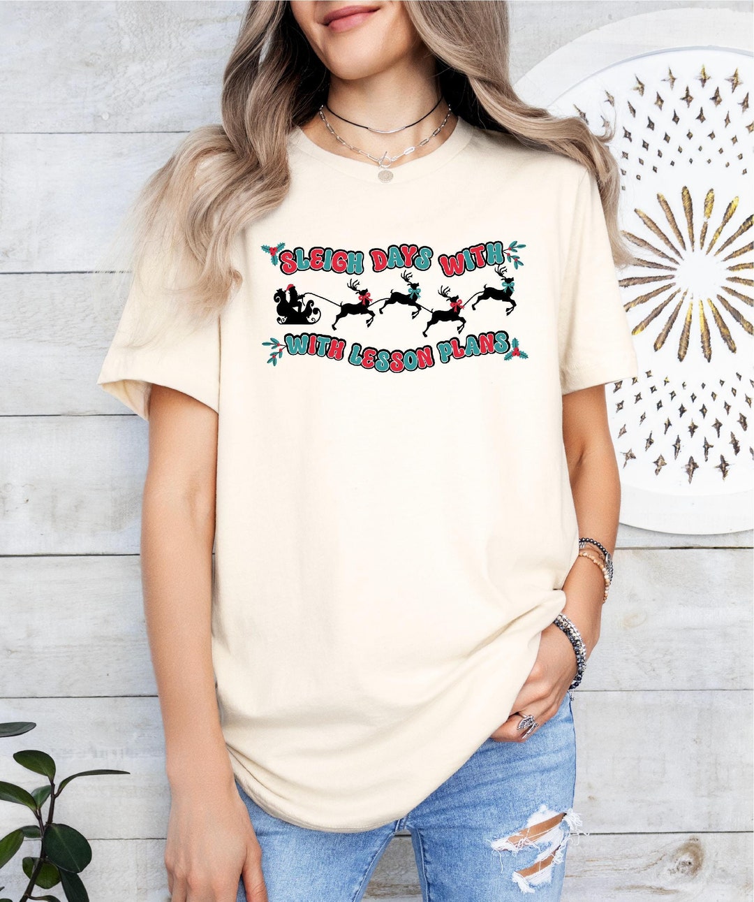 Christmas Teacher Svg Santa Sleigh Svg Teach Svg Funny Teacher Quote ...