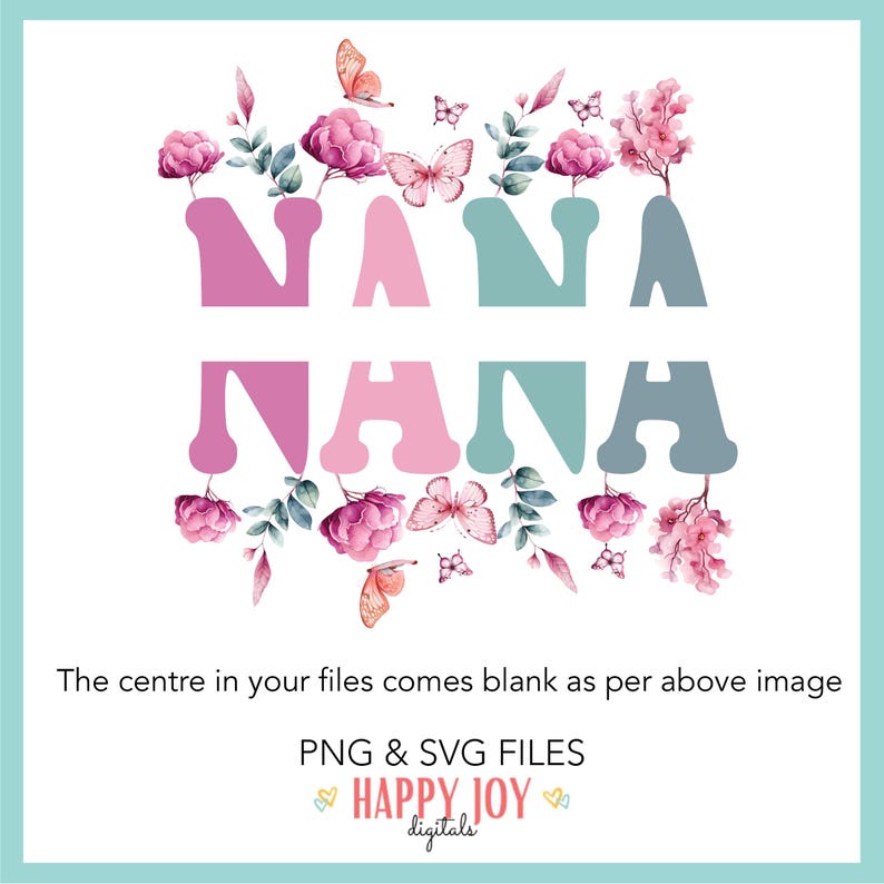 Customizable Nana Pink Floral Png Template for Grandkids Names Nana Png ...