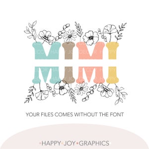 Customizable Mimi PNG Templates, Mimi Shirt Png, Floral Line Art ...