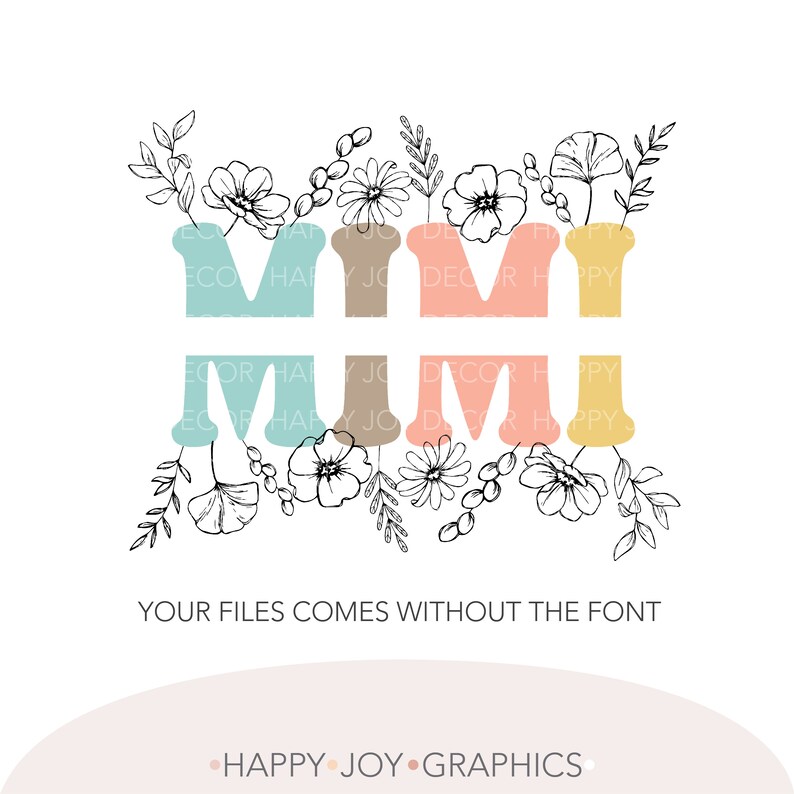 Customizable Mimi PNG Templates, Mimi Shirt Png, Floral Line Art ...