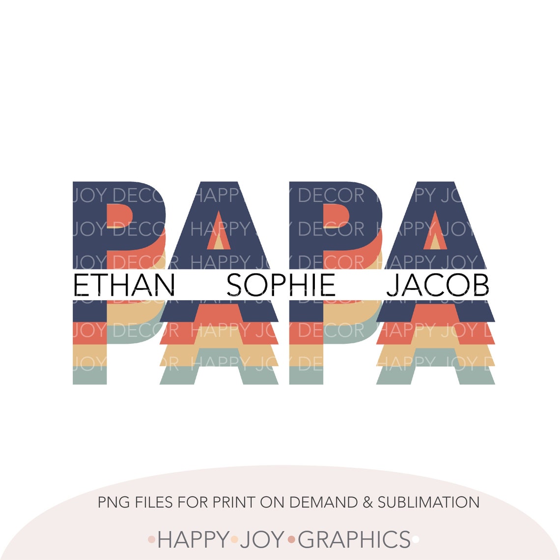 Customizable Papa PNG Template Custom Png Design Fathers Day | Etsy