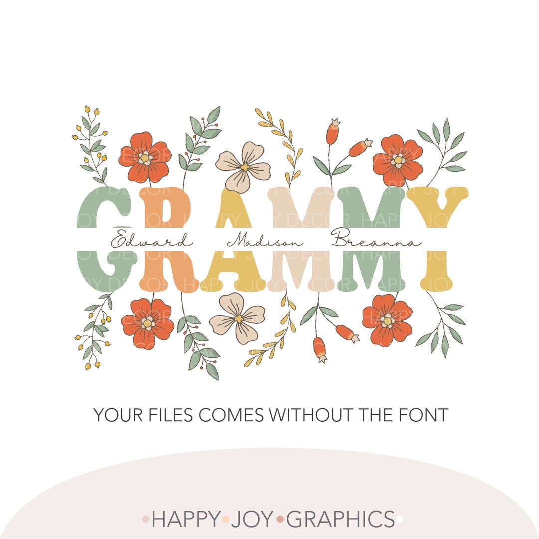 Customizable Grammy PNG Templates Grammy Fall Floral Png Grammy ...