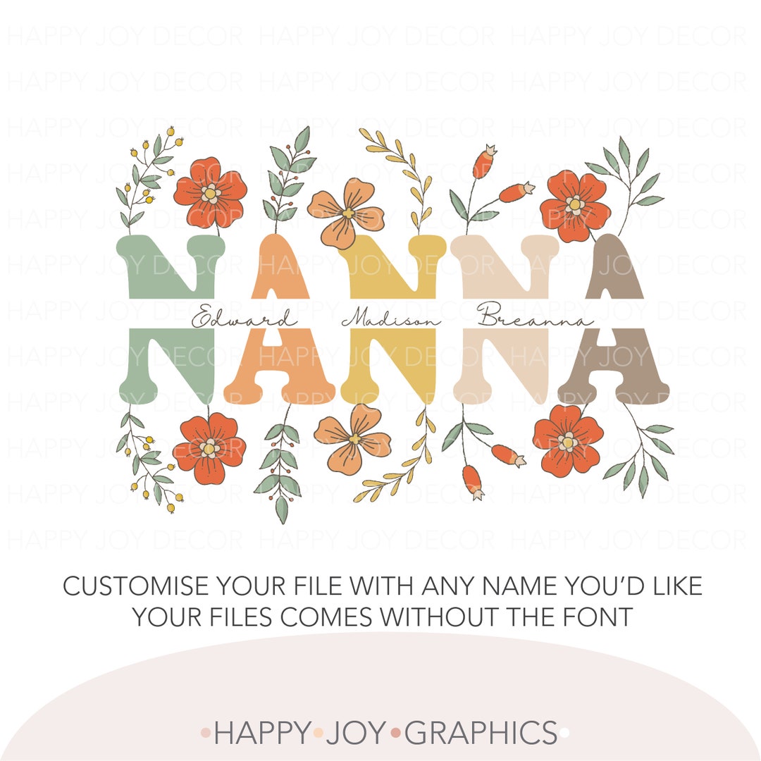 Customizable Nanna PNG Templates Nanna Fall Floral Png Nanna ...