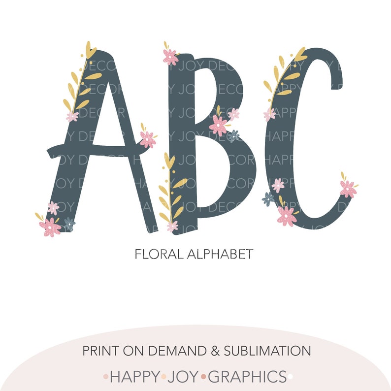 Floral Alphabet Png Doodle Letters Png Alphabet Clipart - Etsy