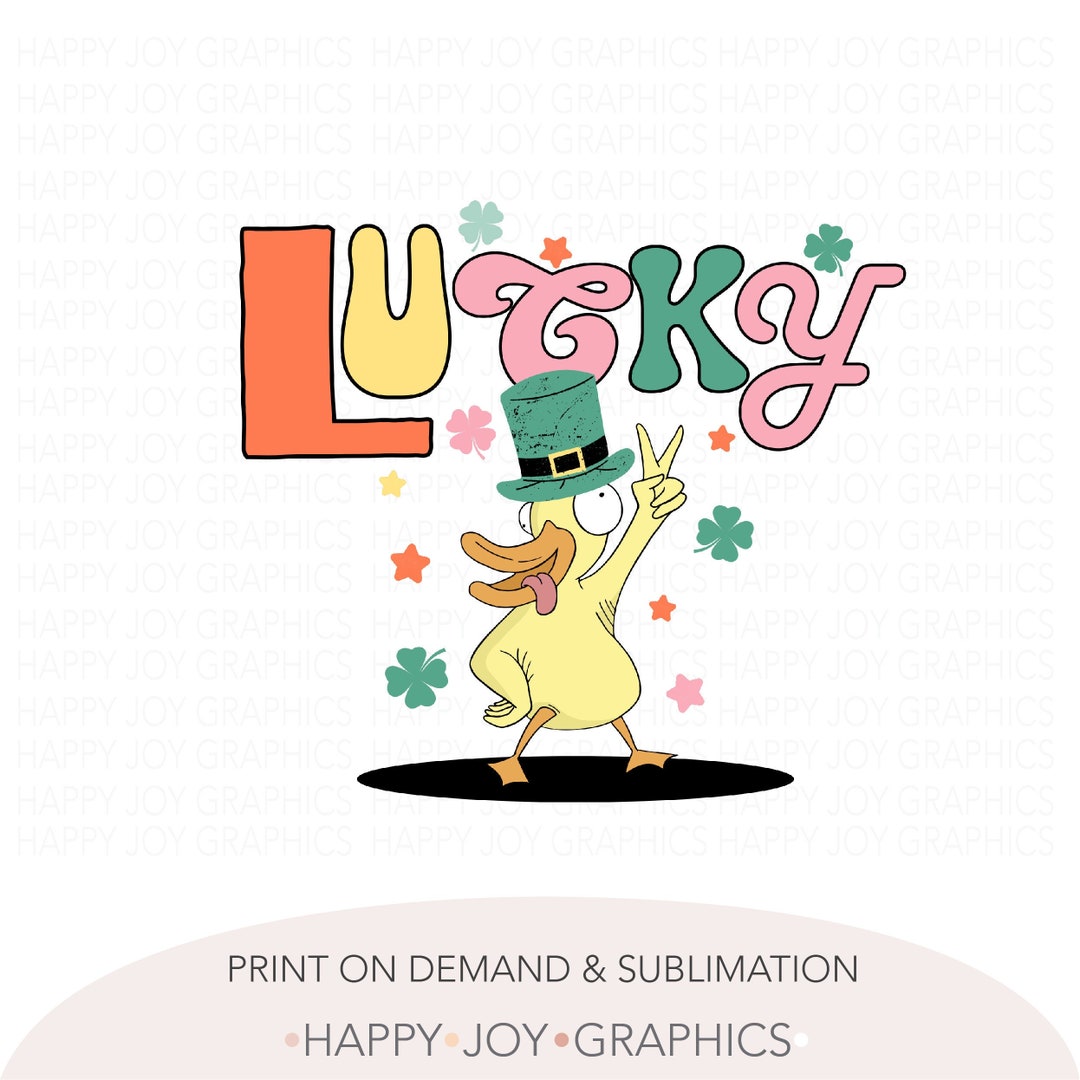 Lucky Duck Retro Saint Patricks Day Png Sublimation Duck Tshirt ...