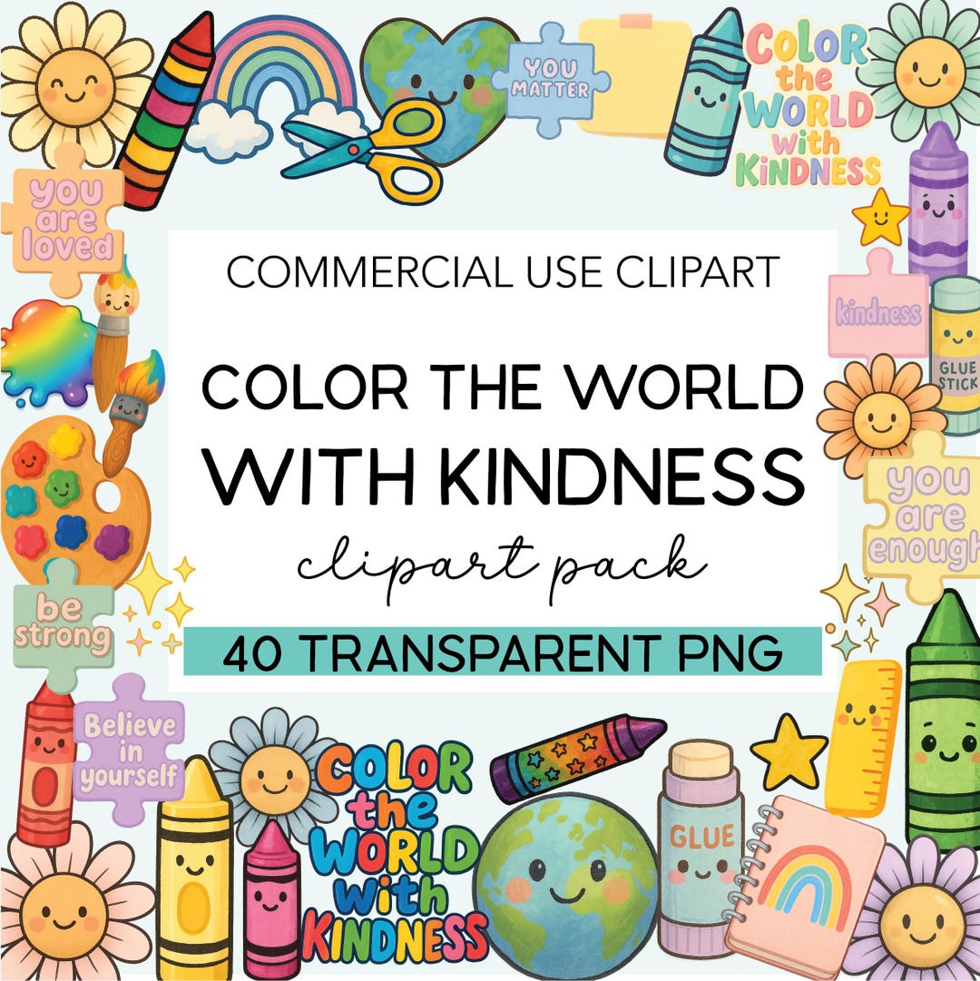 Color the World With Kindness Colorful Rainbow Crayons Png Puzzle Piece ...