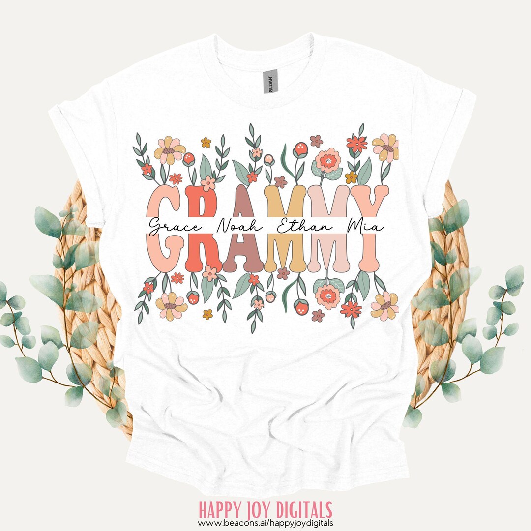 Customizable Grammy Floral Png Template for Grandkids Names Grammy ...