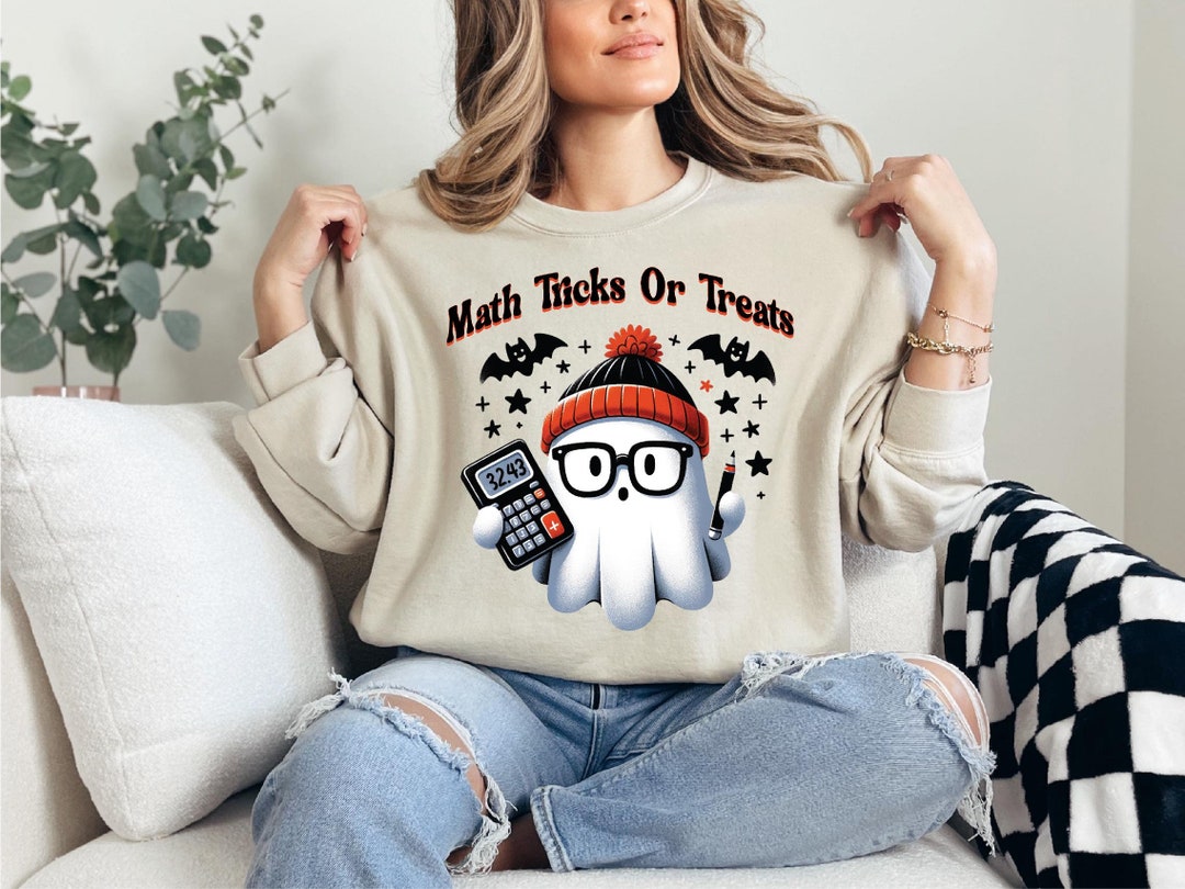 Ghost Math Teacher Halloween Png Math Teacher Sweatshirt Mathematics ...