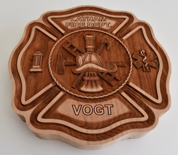 Fire Fighter Plaque Wood Laser Engraved 3D Personalized | Etsy
