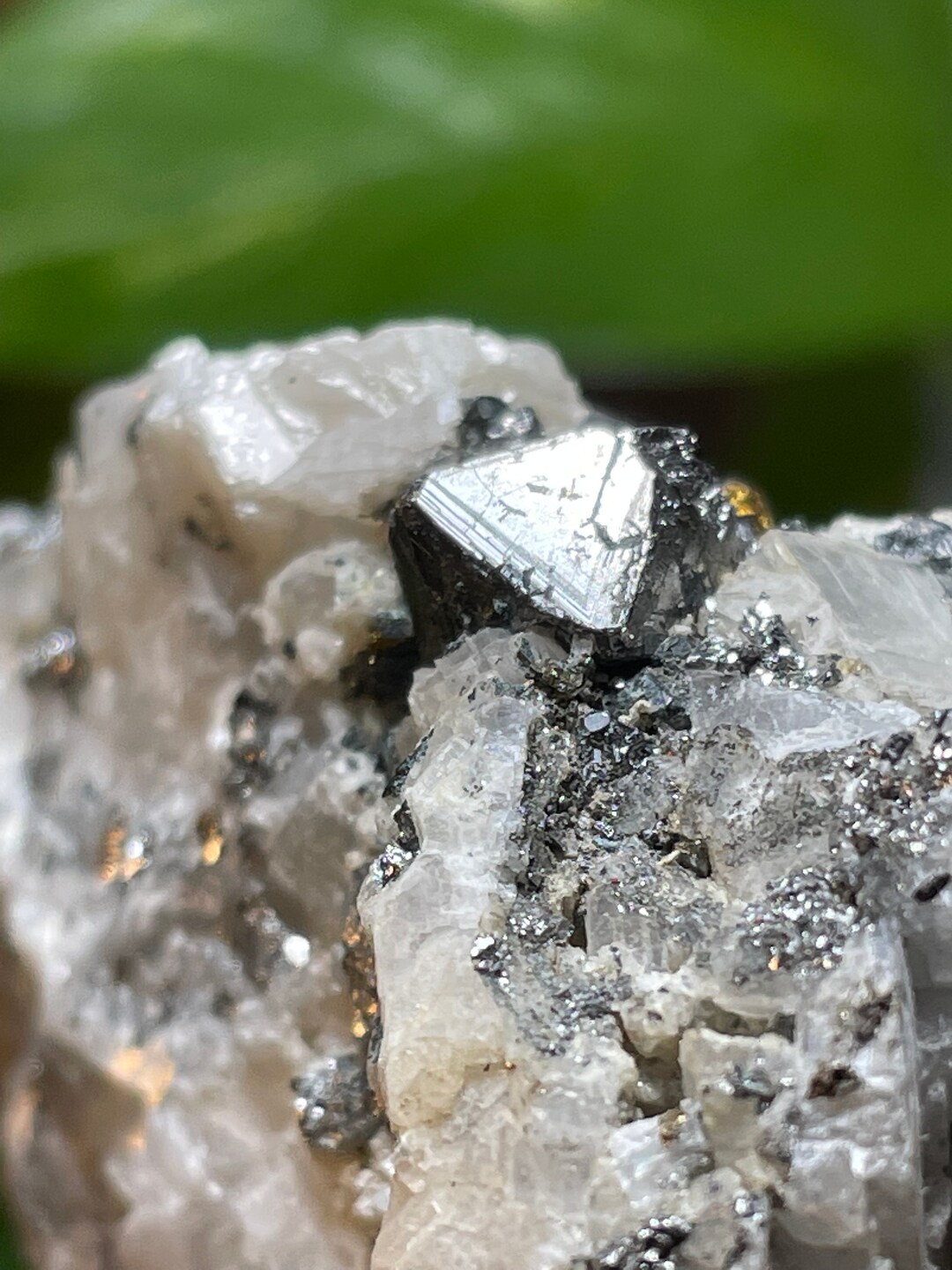 Carrollite Crystal in Matrix With Calcite, Chalcopyrite and More ...