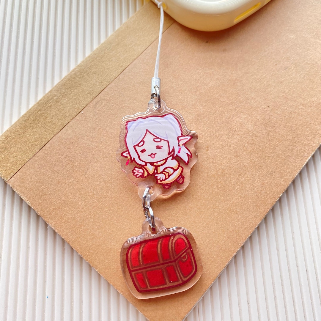 Frieren & Mimic Linking Phone Charm (1.5" + 1" Clear Acrylic Single ...