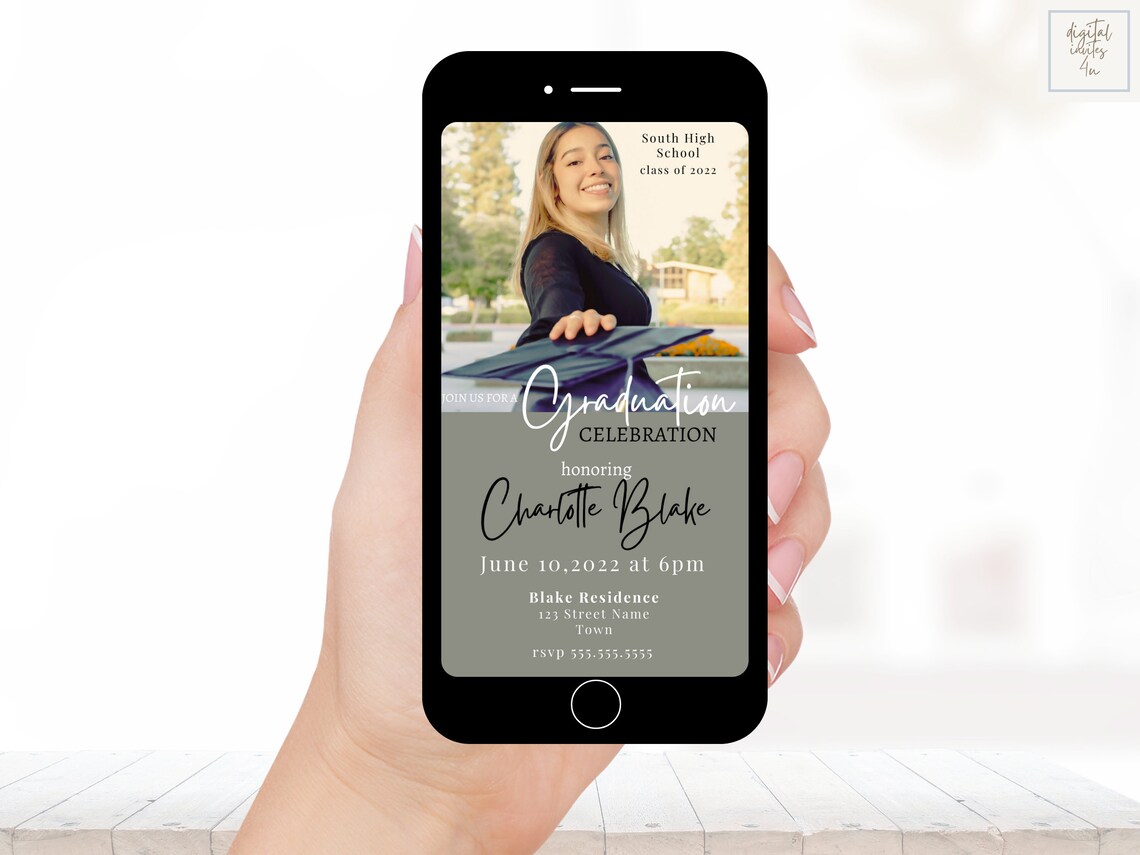 Electronic Graduation Party Invitation Template Graduation - Etsy