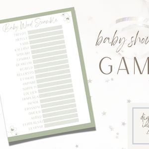 Instant Download Baby Word Scramble Game Baby Shower Games Printable ...