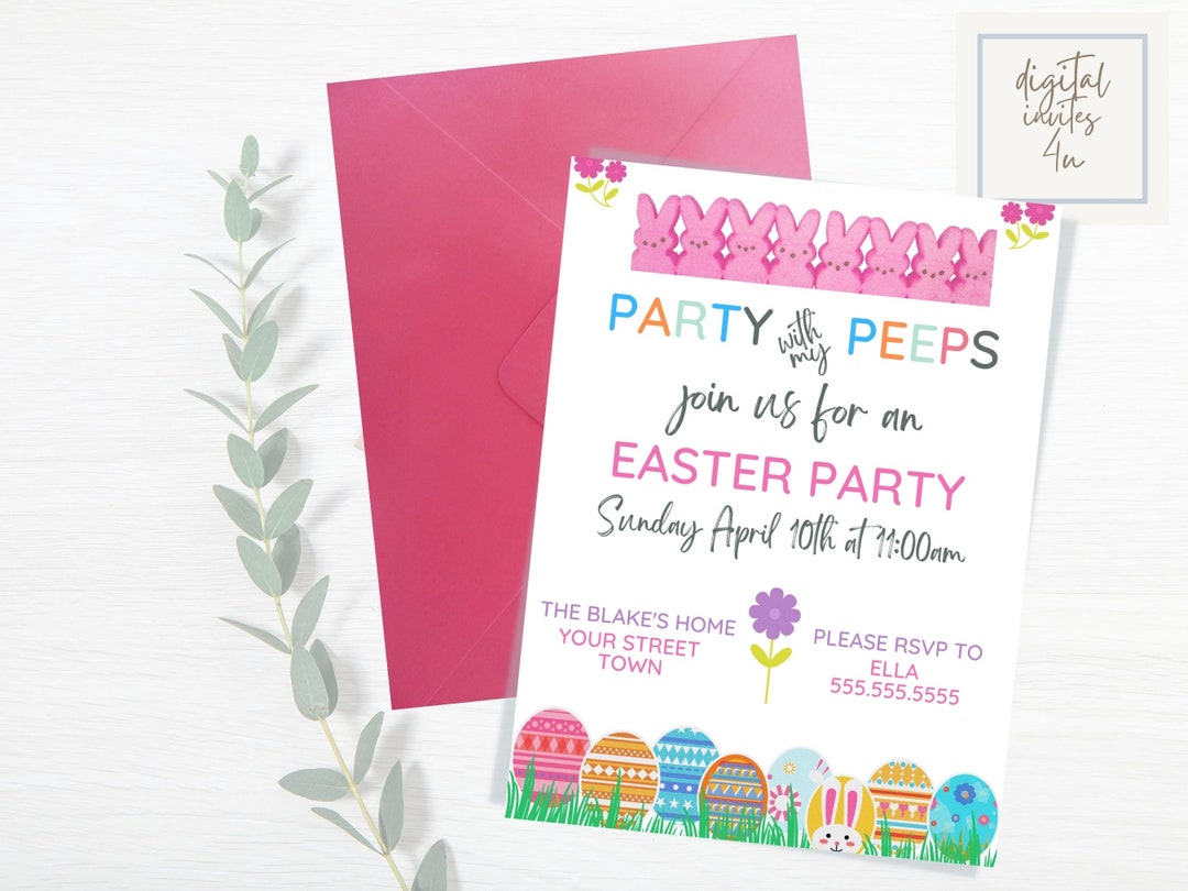 Easter Invitation Easter Egg Hunt Party With My Peeps Egg - Etsy