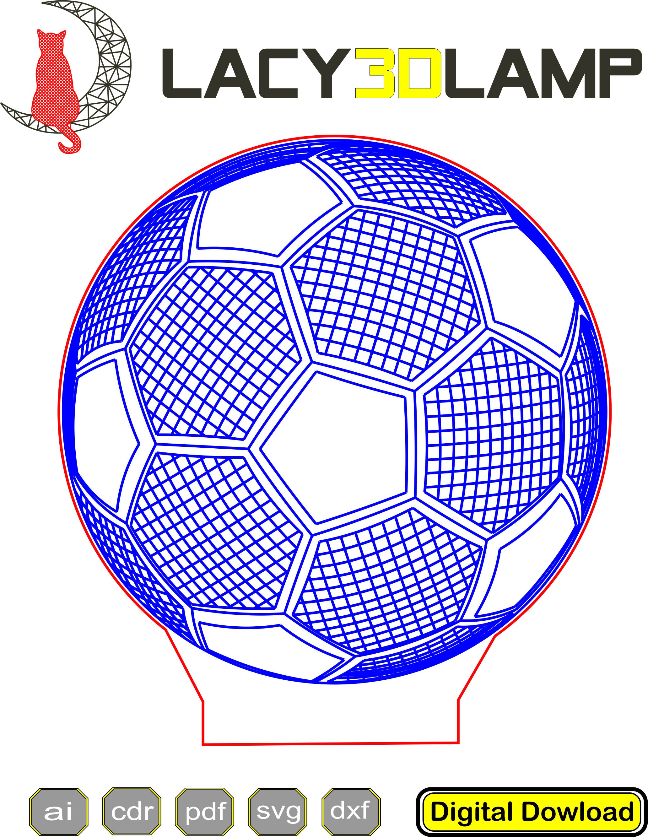 Football 3D Lamp File, Plan for Cnc Laser Engraving - Etsy