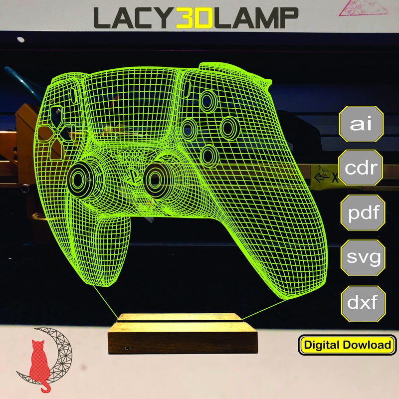 Game Controller 3d Lamp - Etsy