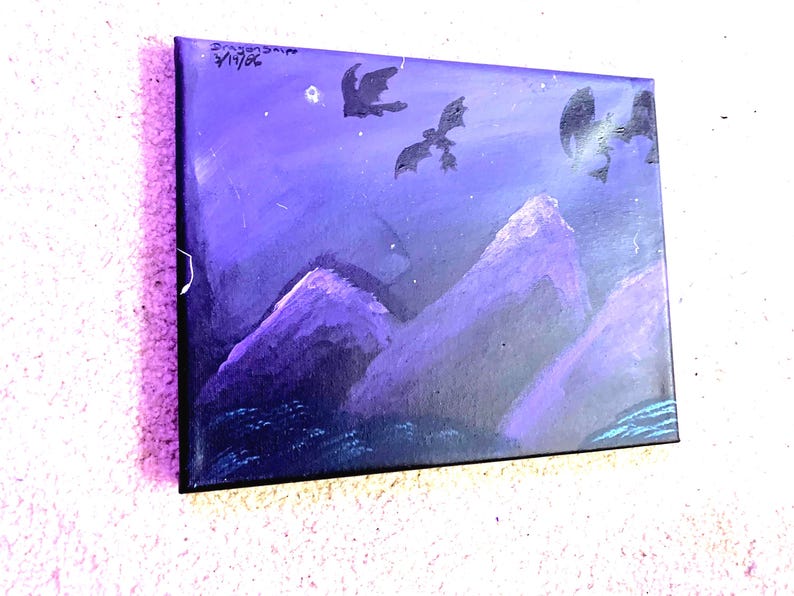 How to Train Your Dragon Painting Night Furys at Night Acylic Paint ...