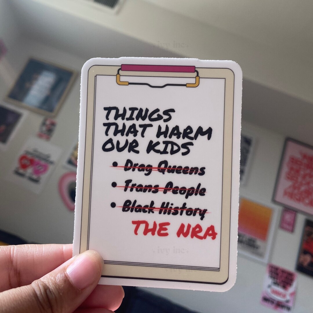 Gun Control Sticker, Trans Rights Laptop Sticker, Protect Kids Not Guns ...