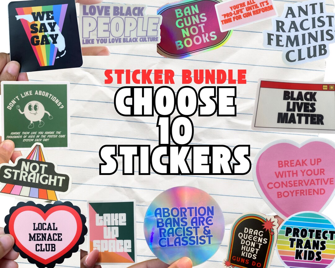 Feminist Sticker Pack, 10 Pro-choice Laptop Stickers, Cute Hologrpahic ...