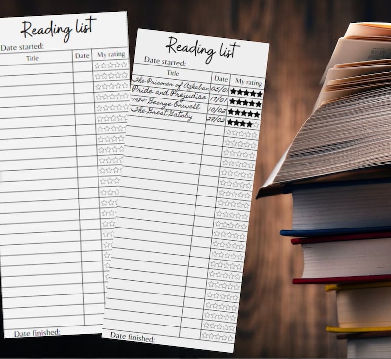 Printable Bookmark, Reading Log Tracker, Reading Journal, Reading ...
