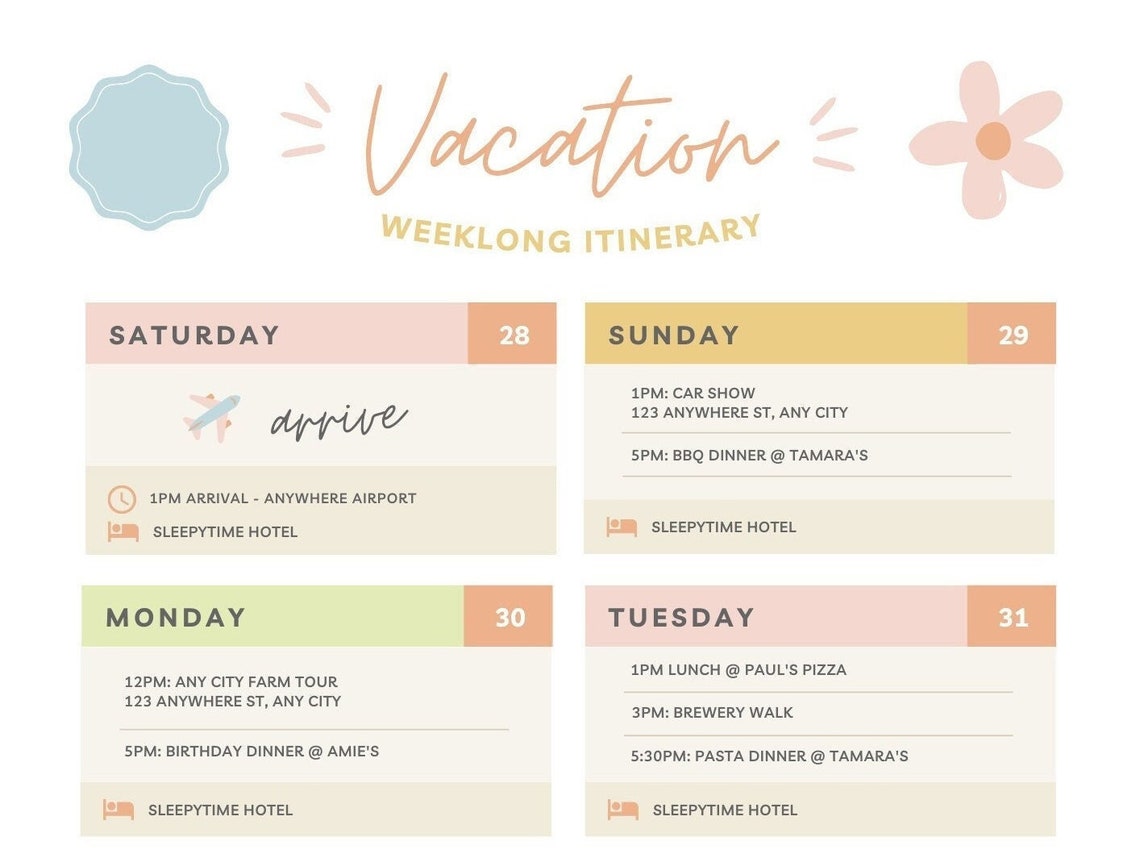 Travel Planner Travel Journal Template Trip Planner - Etsy