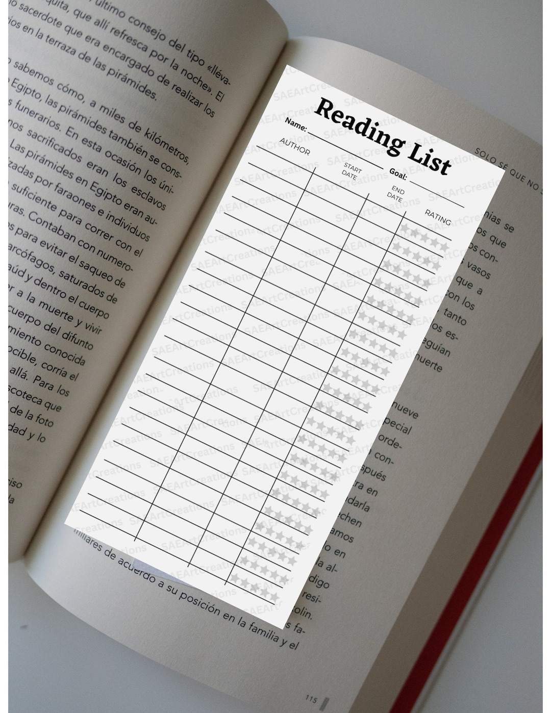 Library Card Bookmark | Reading Log | Star Rating Bookmark | Library ...